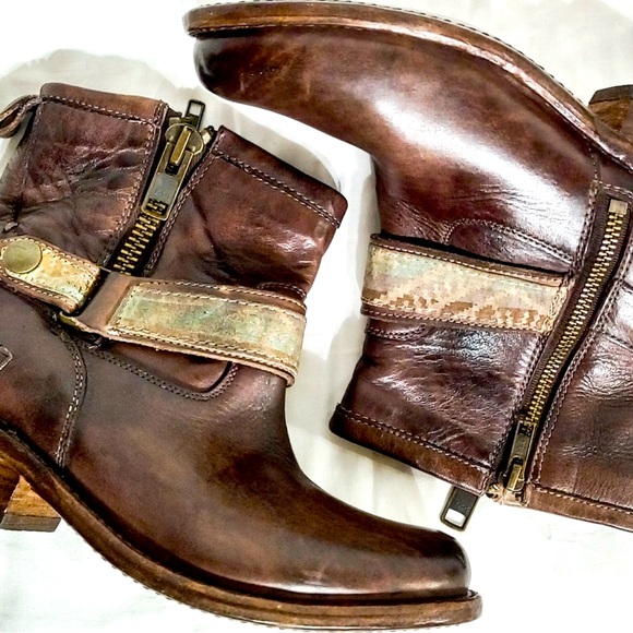 Bed Stu | Shoes | Boho Bed Stu Booties With Aztec Strap | Poshmark